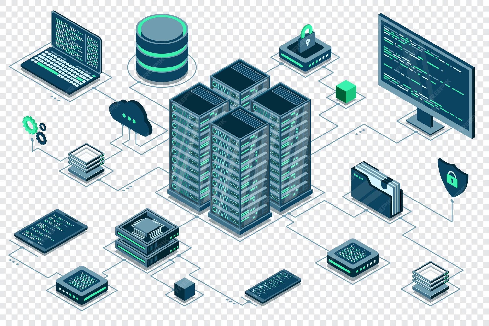 Premium Vector | Isometric futuristic server isometric database or data ...