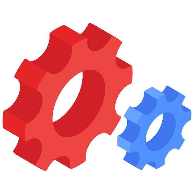 Premium Vector | Isometric Interlocking Gears Premium Vector | Isometric Interlocking Gears