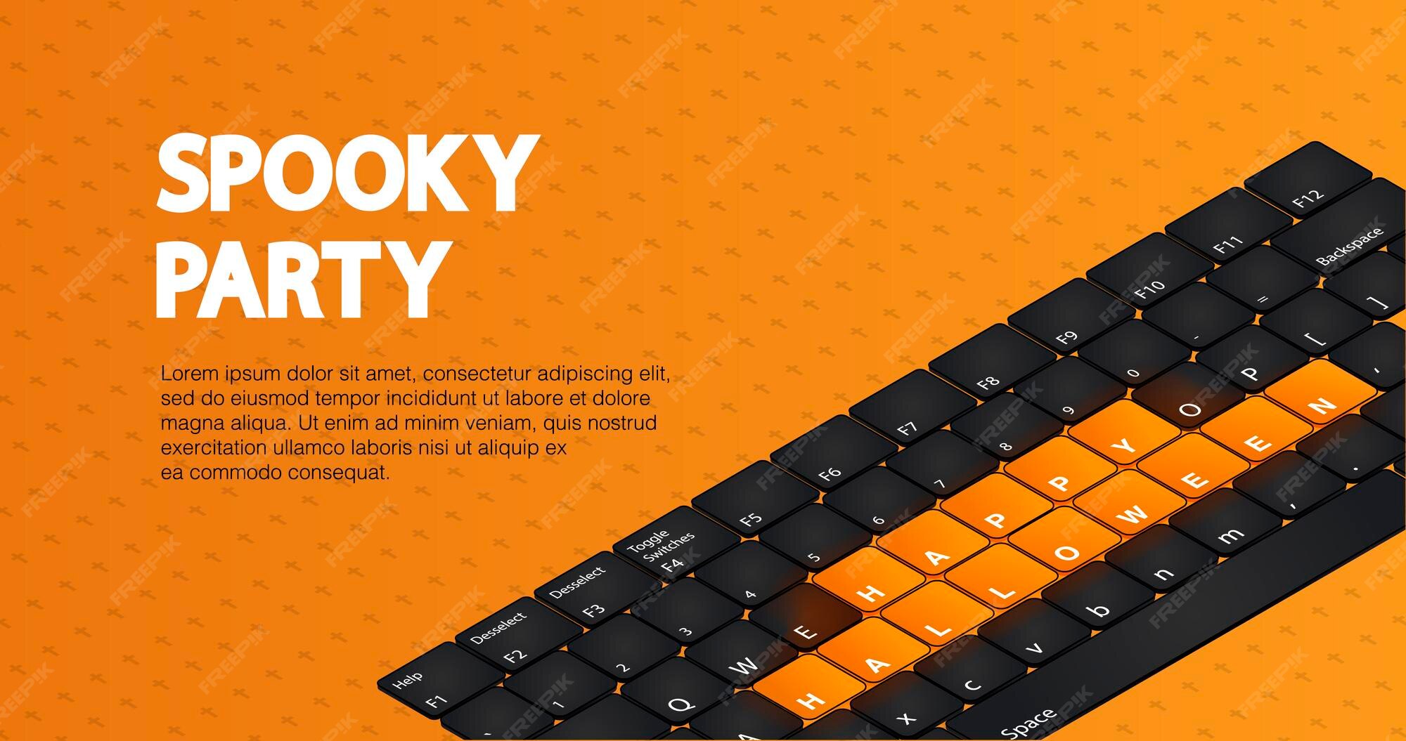 Premium Vector | Isometric keyboard with happy halloween lettering Premium Vector | Isometric keyboard with happy halloween lettering