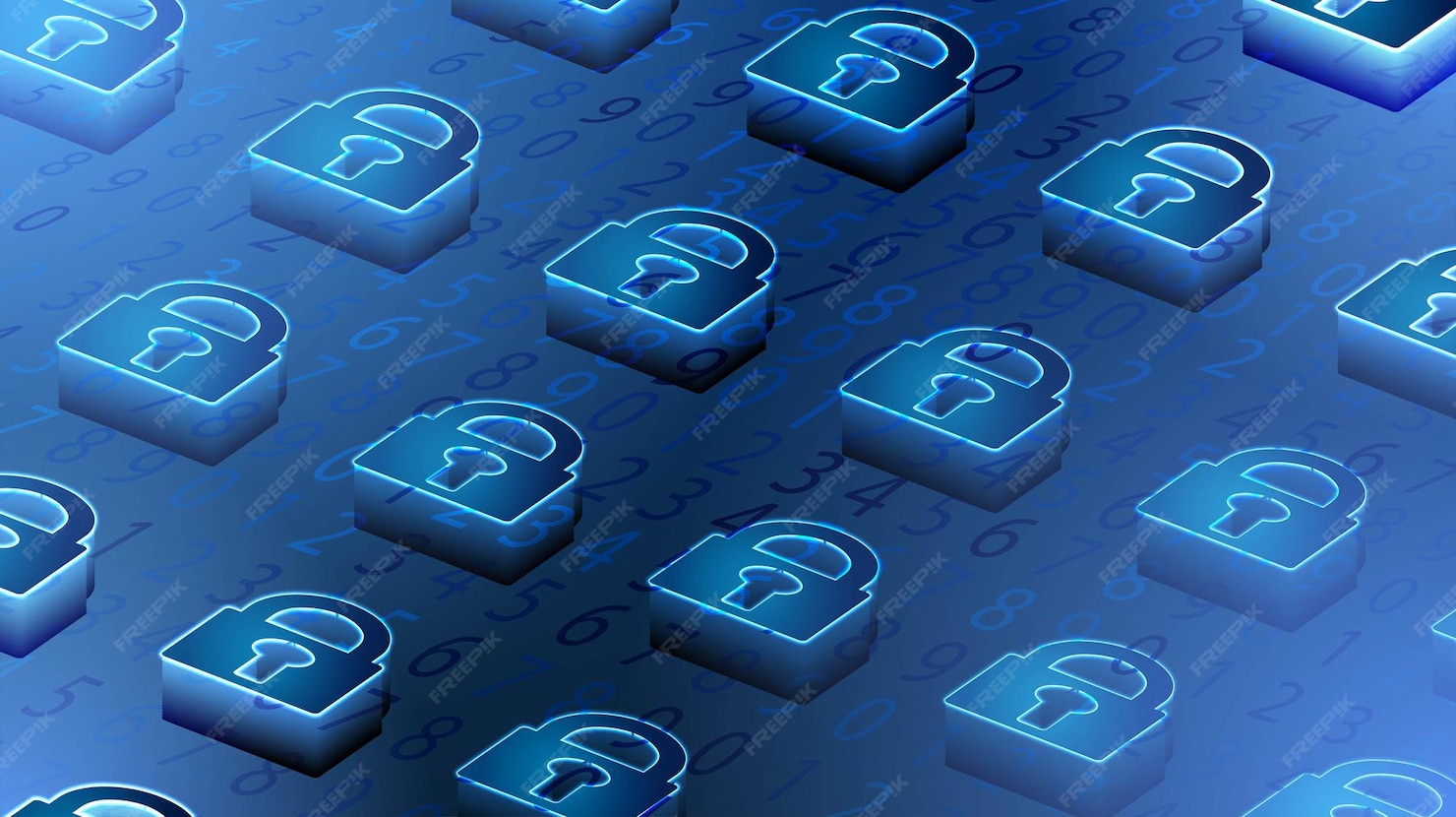 Premium Vector | Isometric padlock Lock security Safety system Binary code BackgroundDigital ...