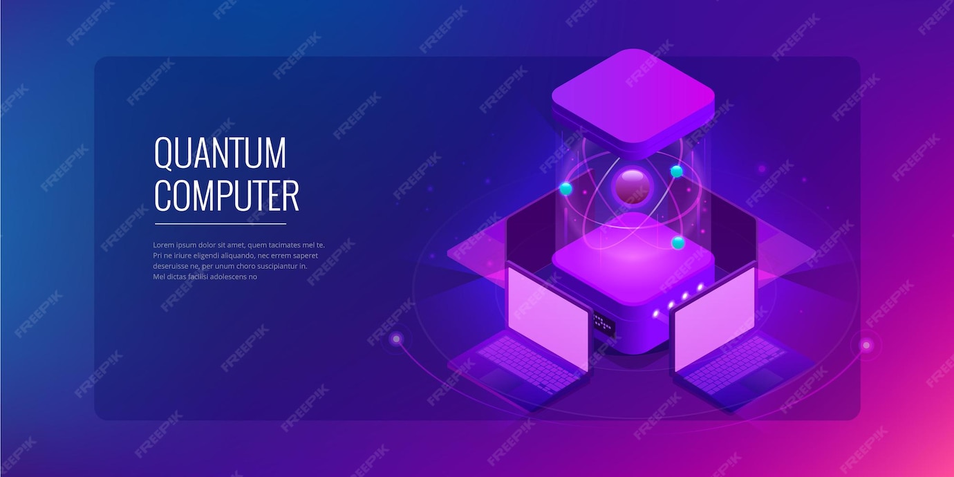 Premium Vector | Isometric Quantum computing or Supercomputing. A ...