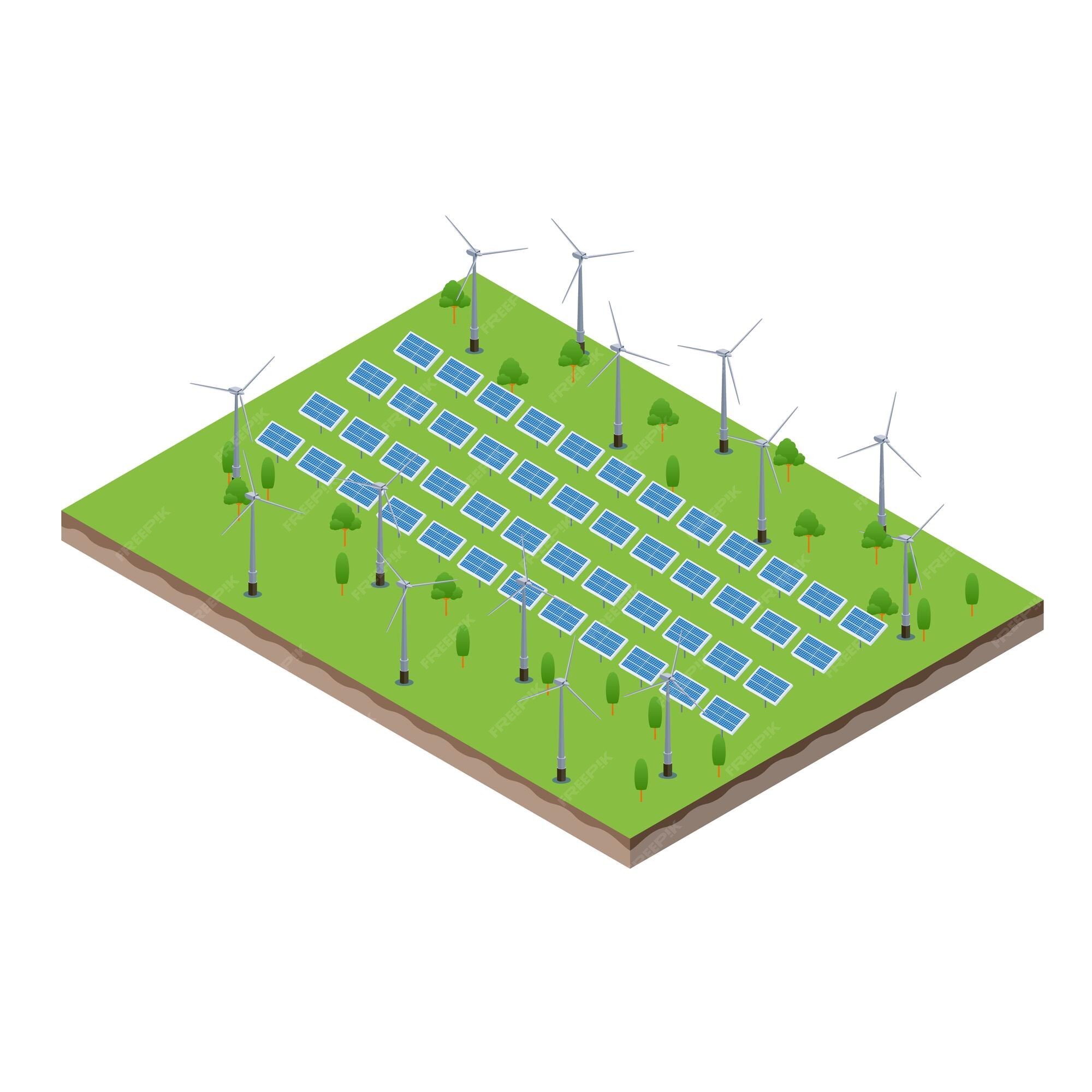 Premium Vector | Isometric scene of Wind turbines generating ... Premium Vector | Isometric scene of Wind turbines generating ...