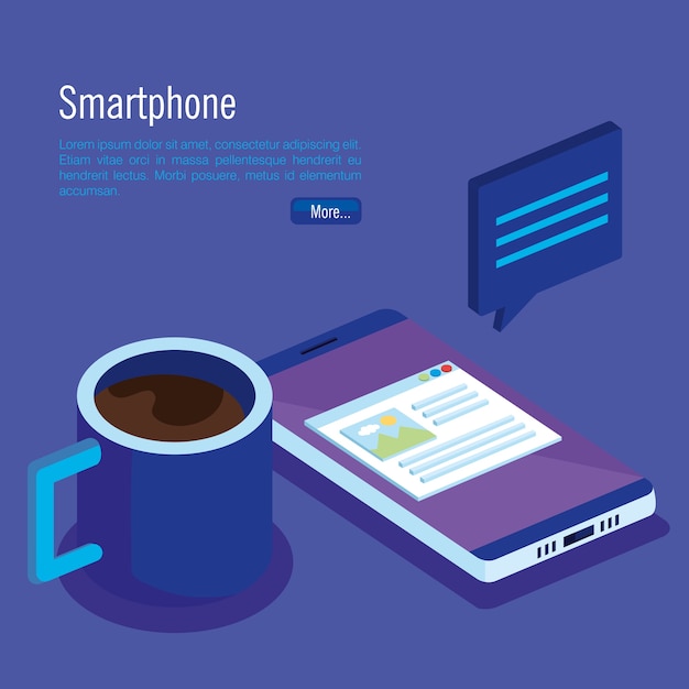 Premium Vector | Isometric smartphone digital technology Premium Vector | Isometric smartphone digital technology
