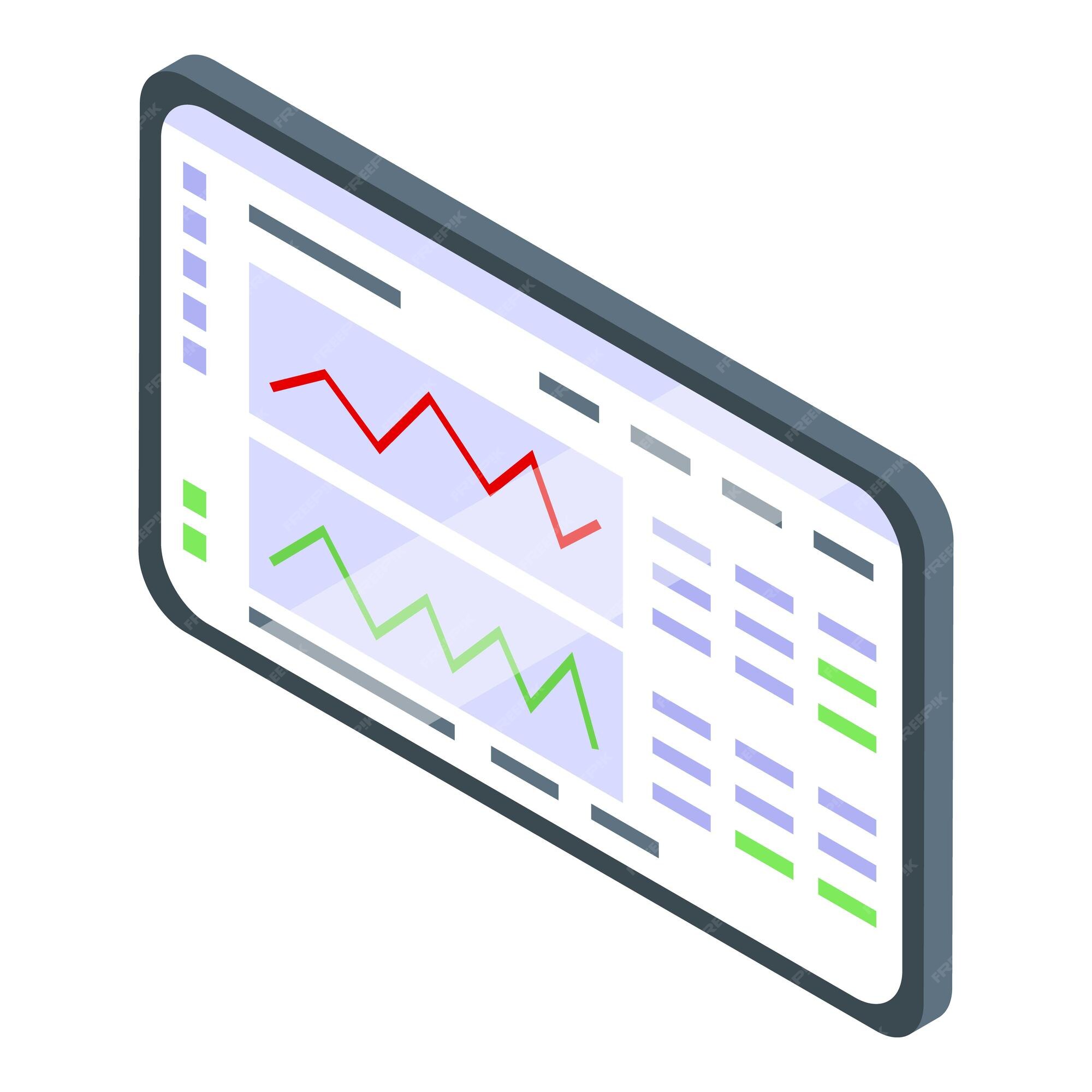 Premium Vector | Isometric smartphone with financial graphs Premium Vector | Isometric smartphone with financial graphs
