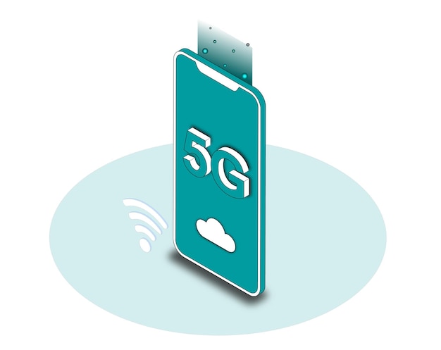 Premium Vector Isometric Vector 5g Illustration
