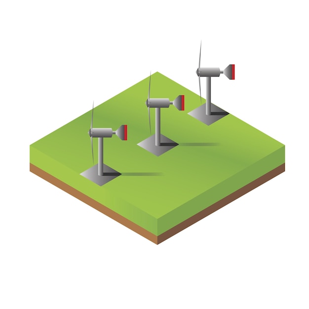 Premium Vector | Isometric wind turbines Premium Vector | Isometric wind turbines
