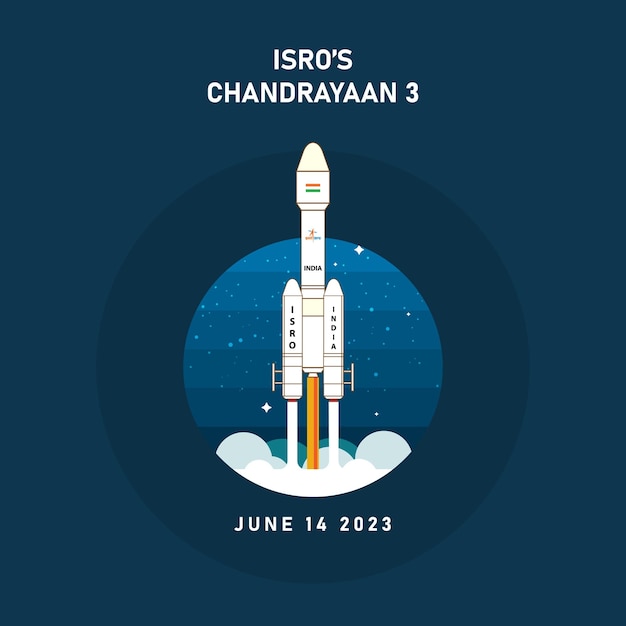 Premium Vector | Isro chandrayaan 3 Premium Vector | Isro chandrayaan 3