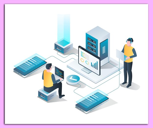 Premium Vector | It support and application maintenance Premium Vector | It support and application maintenance