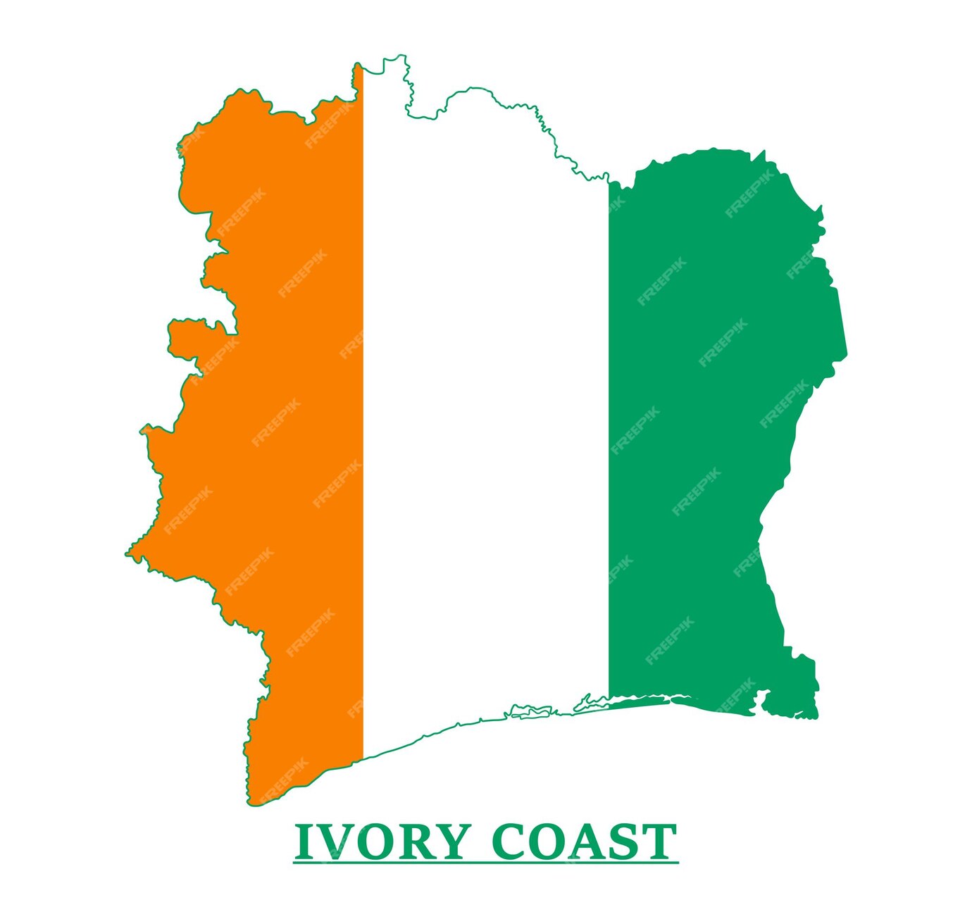 Premium Vector Ivory Coast National Flag Map Design Illustration Of