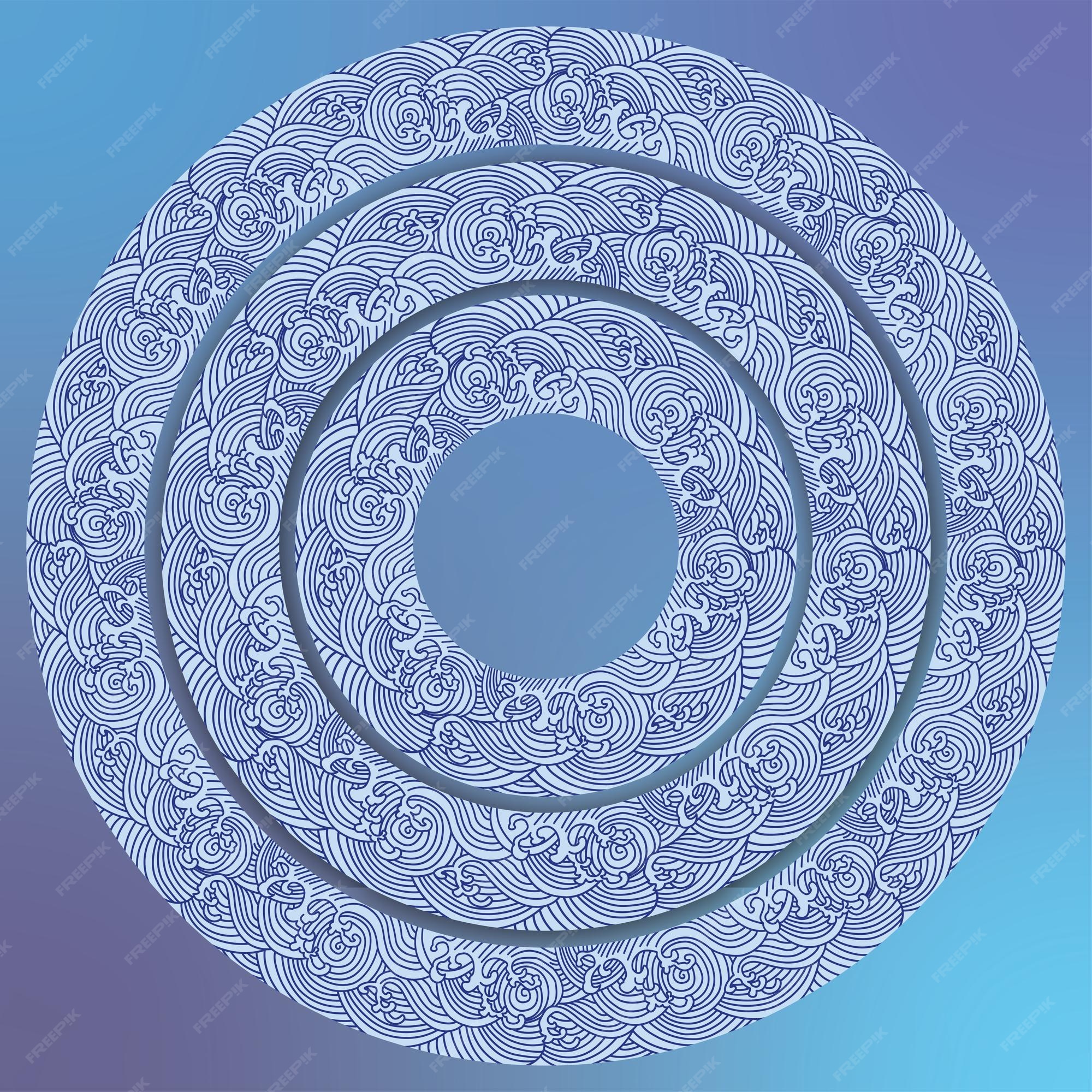 Premium Vector | Japanes Circular Seamless Wave Pattern Vector Premium Vector | Japanes Circular Seamless Wave Pattern Vector