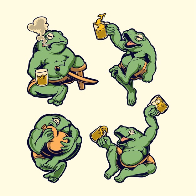 Premium Vector | Japanese frog character vector art Premium Vector | Japanese frog character vector art