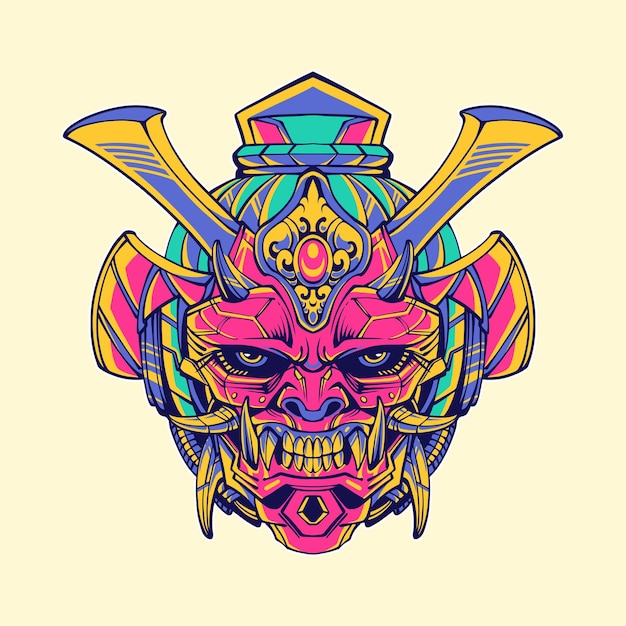 Premium Vector | Japanese oni mask vector art Premium Vector | Japanese oni mask vector art