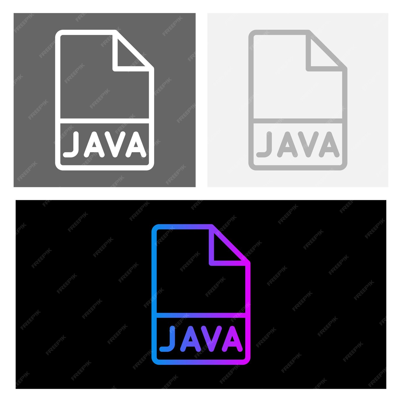 Premium Vector | Java file type extension symbol Gradient Coding Icons ...