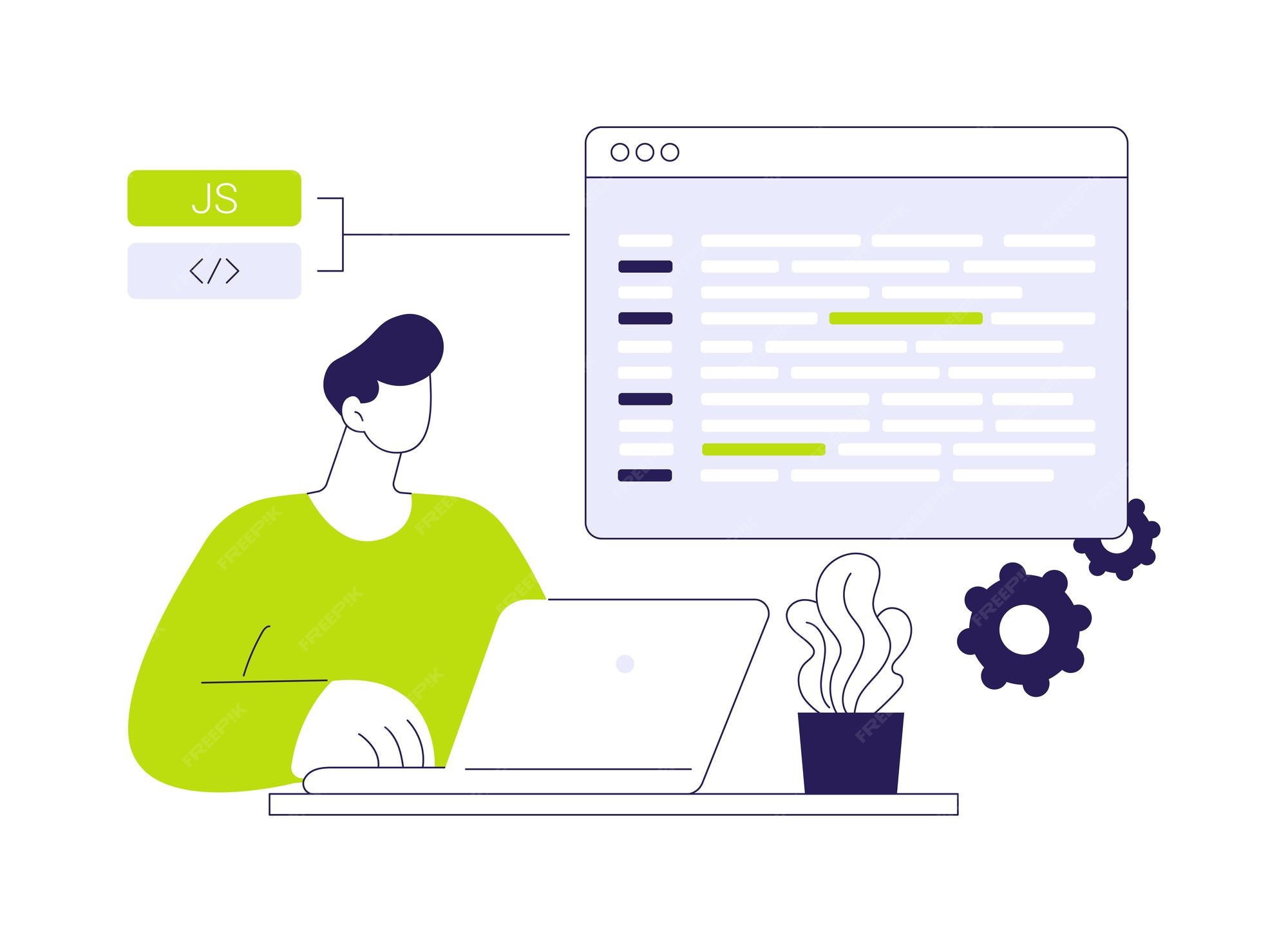 Premium Vector Javascript Abstract Concept Vector Illustration Developer Programming Using