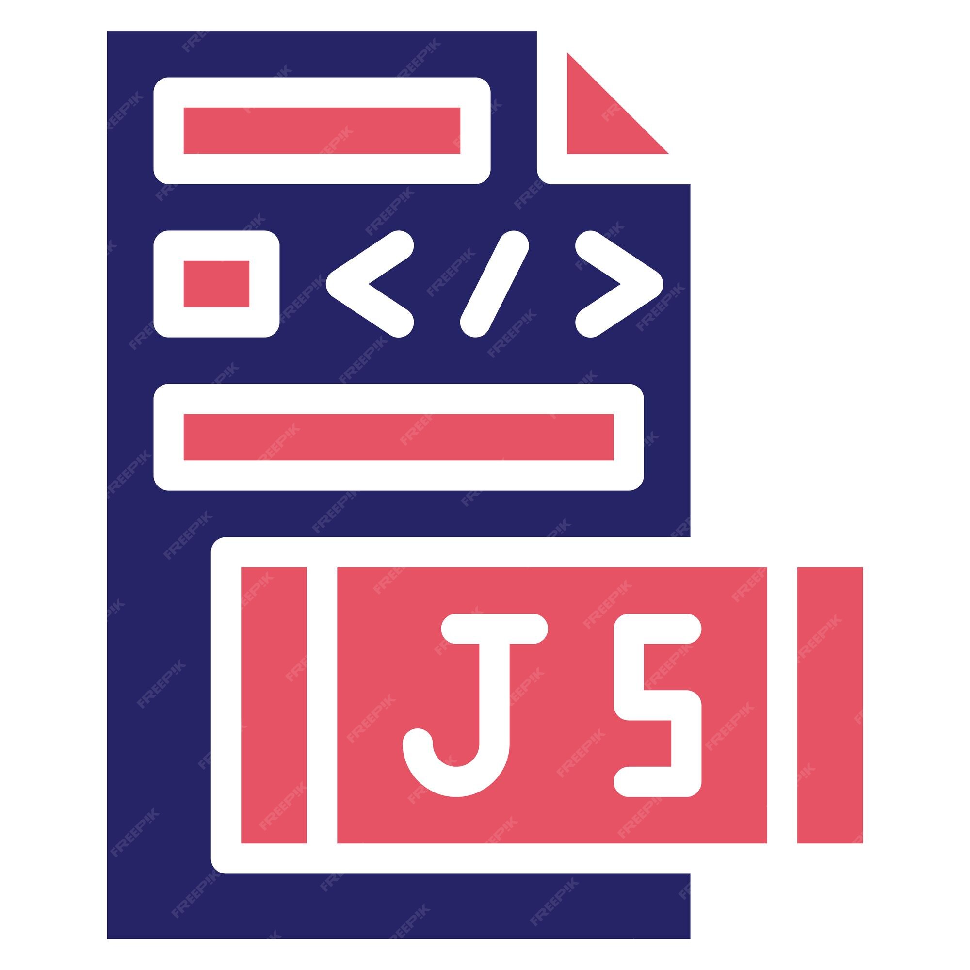 Иллюстрация иконки кодирования и разработки файла в векторе Javascript Премиум векторы