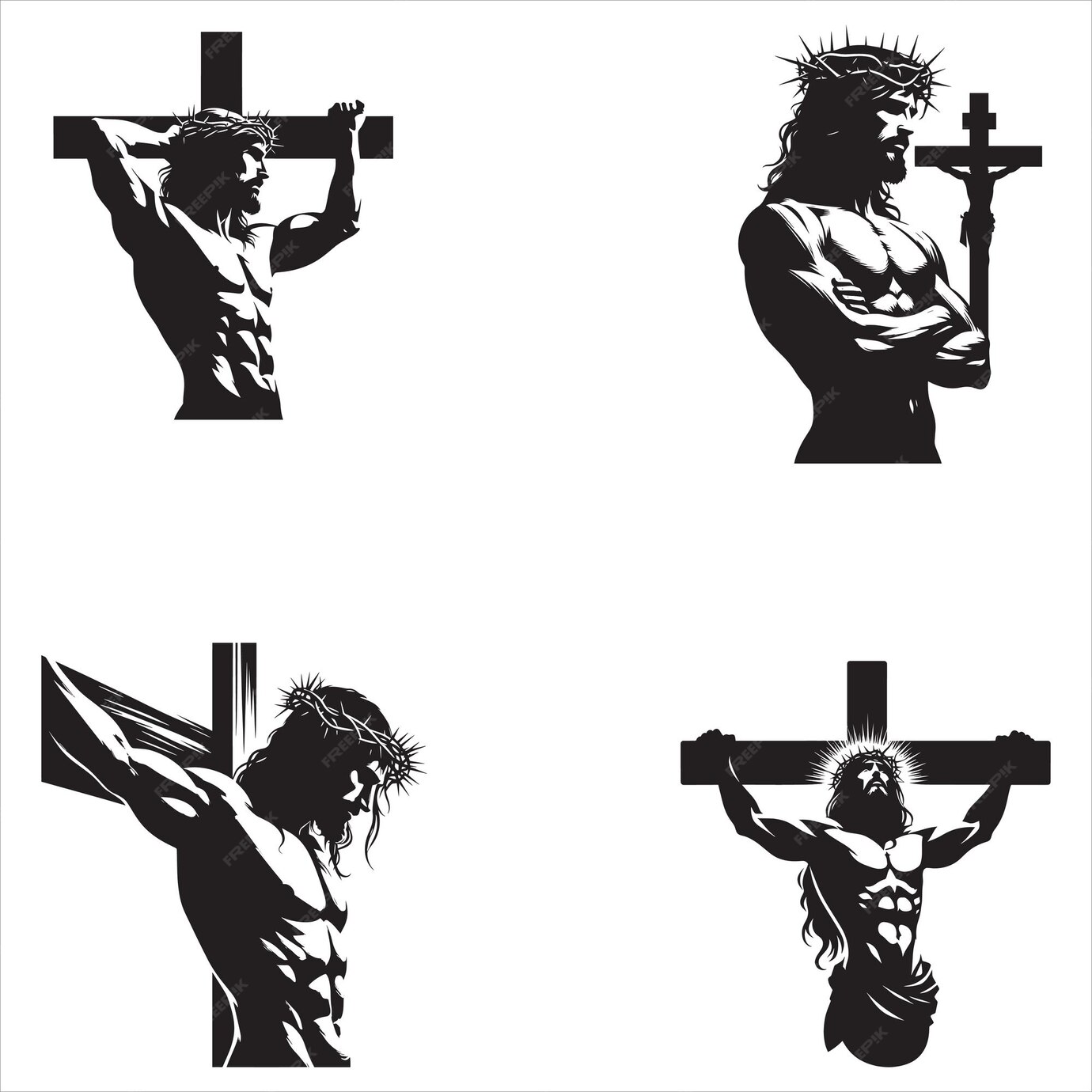 Jesus Christ On The Wooden Cross Silhouette Logo Vector Image The Good