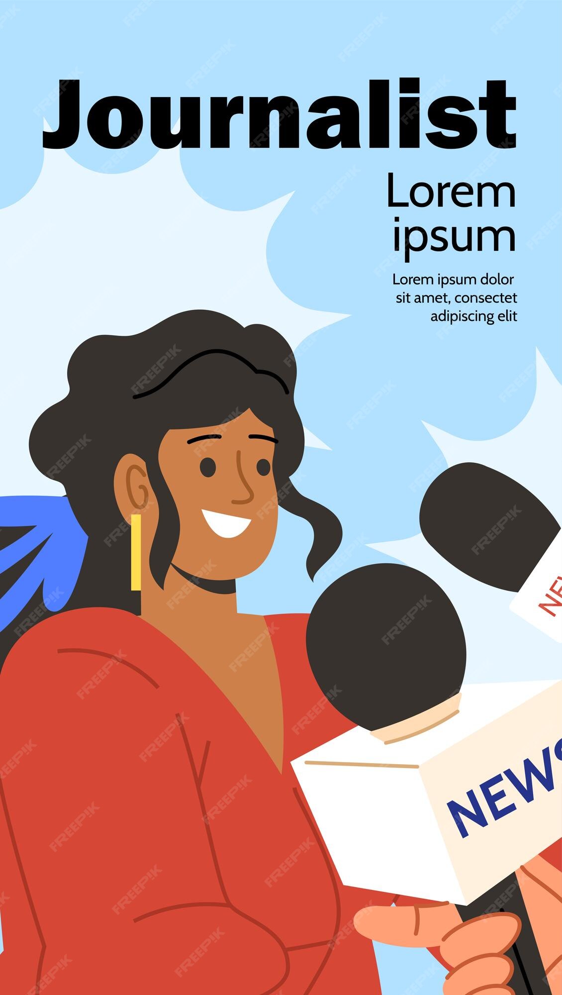 Premium Vector | Journalist poster vector template Premium Vector | Journalist poster vector template