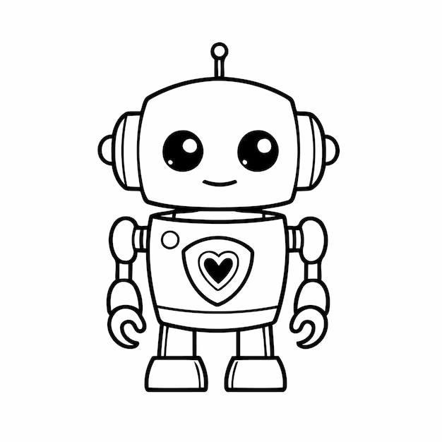 Premium Vector | Joyful robot for toddlers coloring books Premium Vector | Joyful robot for toddlers coloring books