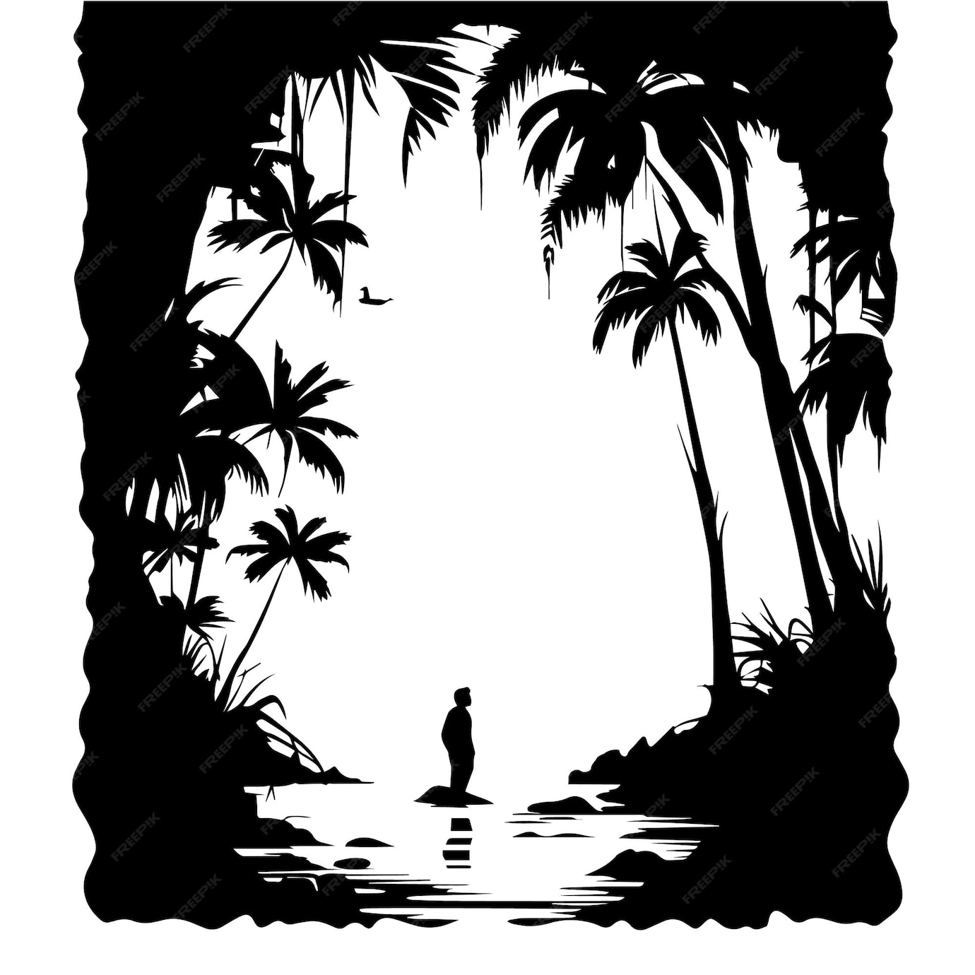 Premium Vector | Jungle silhouette vector illustration Jungle ... Premium Vector | Jungle silhouette vector illustration Jungle ...