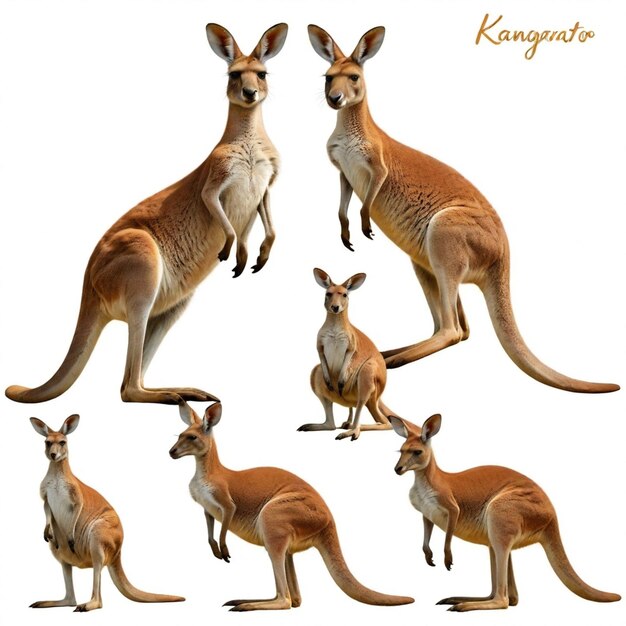Premium Vector | Kangaroo vector set white background isolated Premium Vector | Kangaroo vector set white background isolated