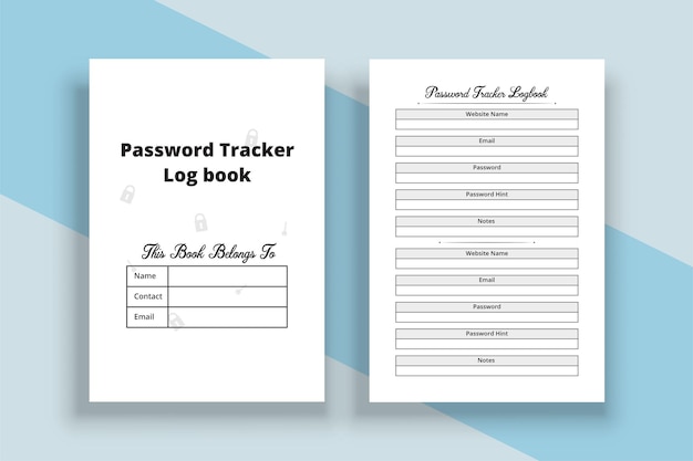 Premium Vector Kdp Interior Password Tracker Journal Website