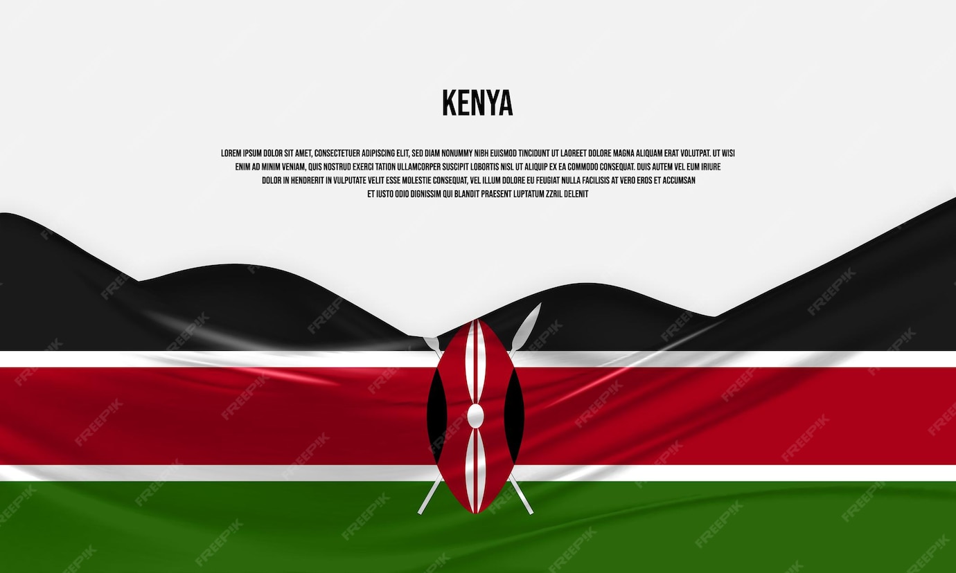 Premium Vector Kenya Flag Design Waving Kenyan Flag Made Of Satin Or Silk Fabric Vector