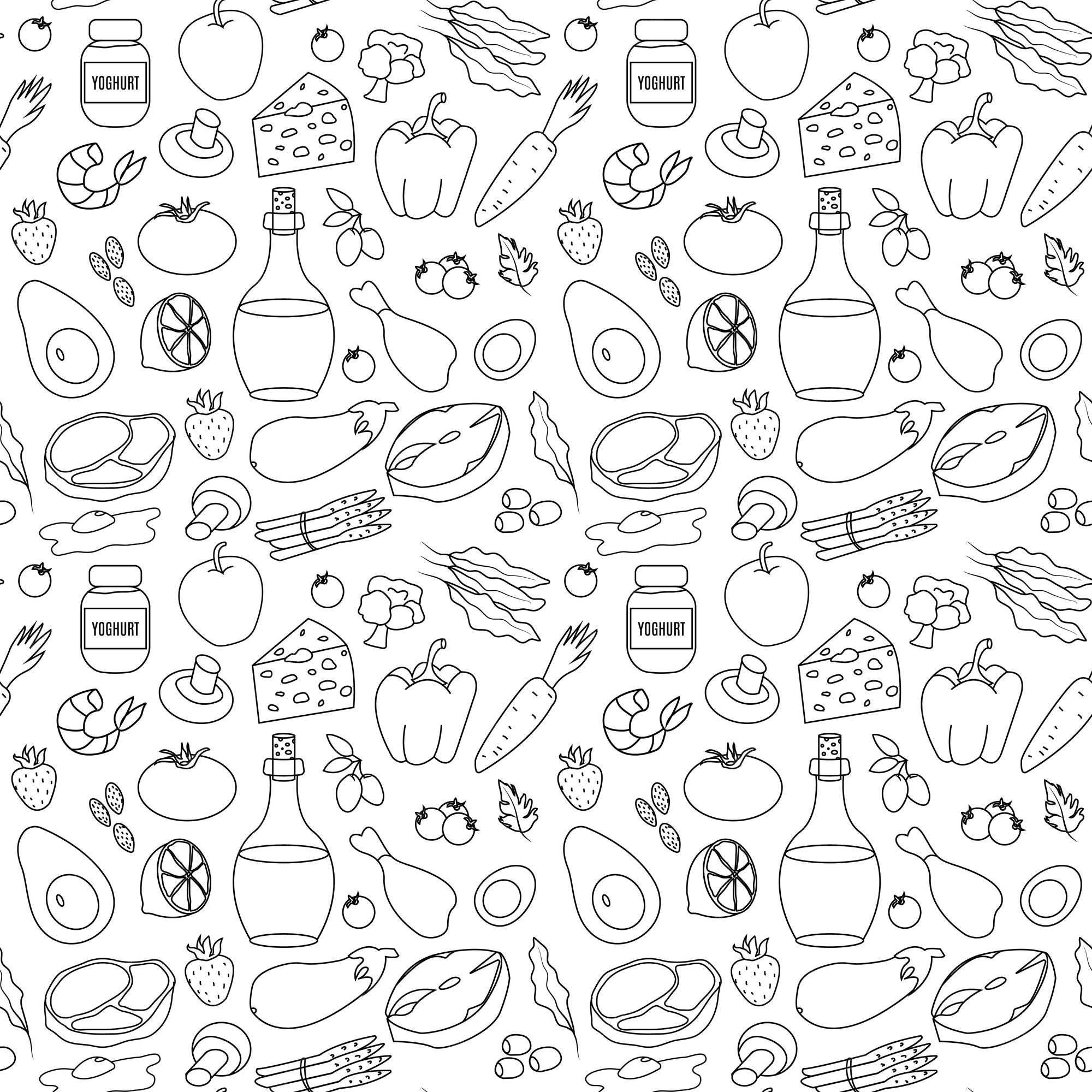 Premium Vector Ketogenic Diet A Large Set Of Products Seamless Pattern