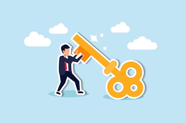 Premium Vector | The key business success lies unlocking career ... Premium Vector | The key business success lies unlocking career ...
