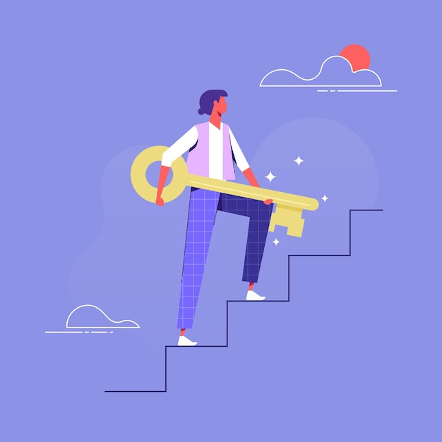 Premium Vector | Key to business success vector concept Premium Vector | Key to business success vector concept