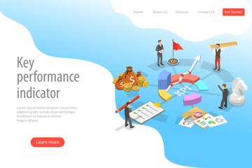 Premium Vector | Key performance indicator flat isometric vector ...