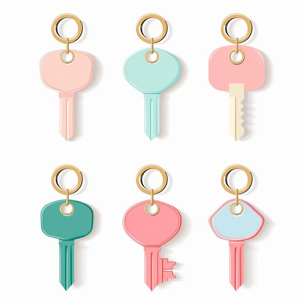 Premium Vector | Keychain Vector Set simple and minimal Premium Vector | Keychain Vector Set simple and minimal