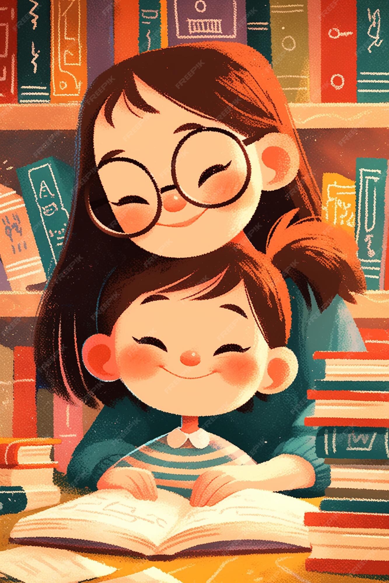 Premium Vector | Kids Exploring School Libraries Premium Vector | Kids Exploring School Libraries
