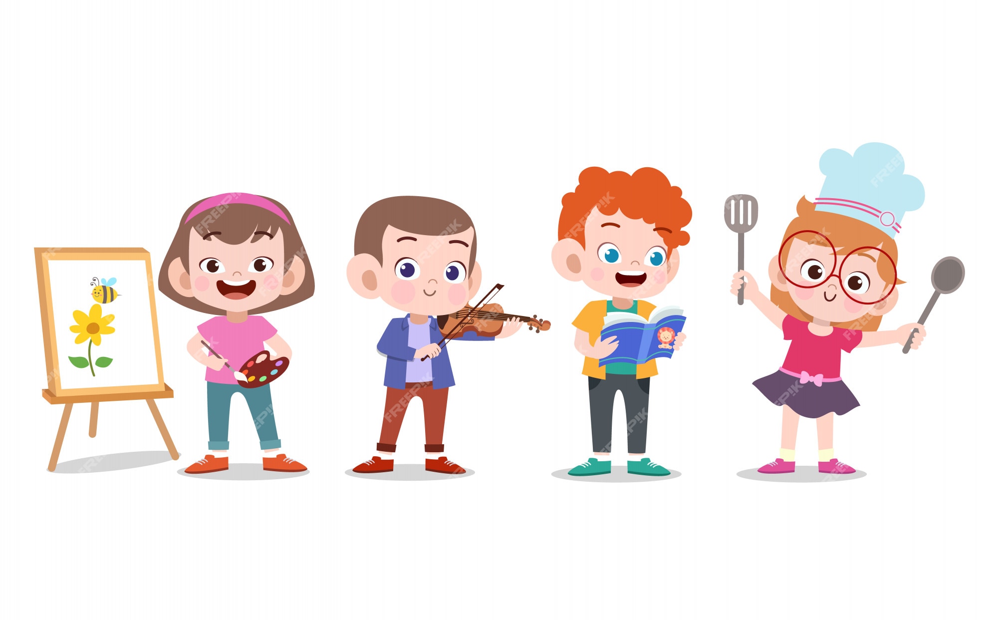 Premium Vector | Kids hobbies Premium Vector | Kids hobbies