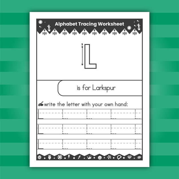 Premium Vector | Kindergarten tracing letters worksheets - uppercase Premium Vector | Kindergarten tracing letters worksheets - uppercase