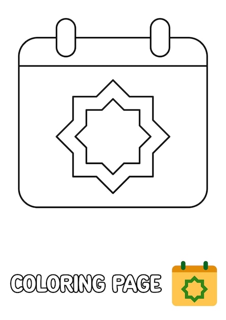 Kleurplaat met kalender voor kinderen | Premium Vector Kleurplaat met kalender voor kinderen | Premium Vector