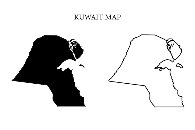 Premium Vector | Kuwait region country map vector Premium Vector | Kuwait region country map vector