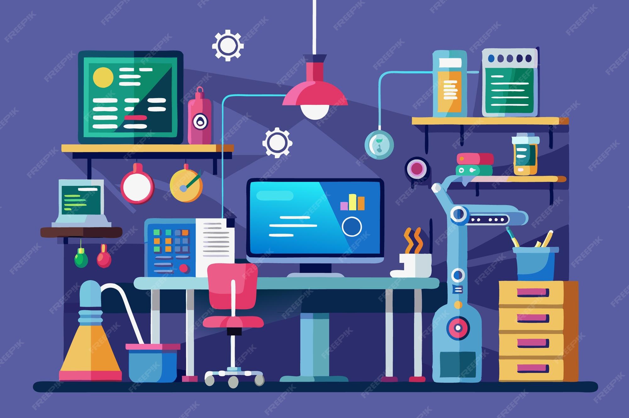 Premium Vector Lab Space For Coding And Programming Exercises Vector