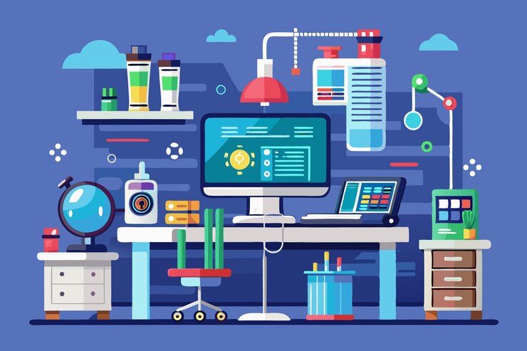 Premium Vector | Lab Space for Coding and Programming Exercises Vector ...