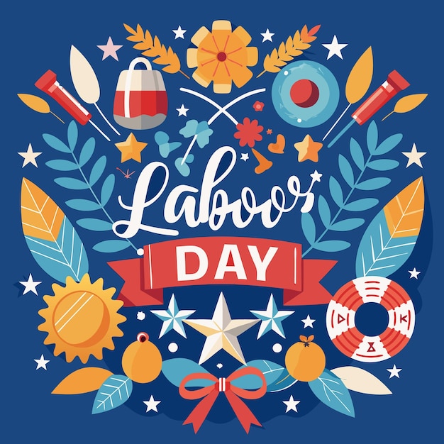 Labor Day Celebration with Summer Elements | Premium AI-generated vector Labor Day Celebration with Summer Elements | Premium AI-generated vector
