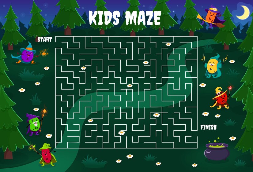 Premium Vector | Labyrinth maze game help to cartoon minerals Premium Vector | Labyrinth maze game help to cartoon minerals