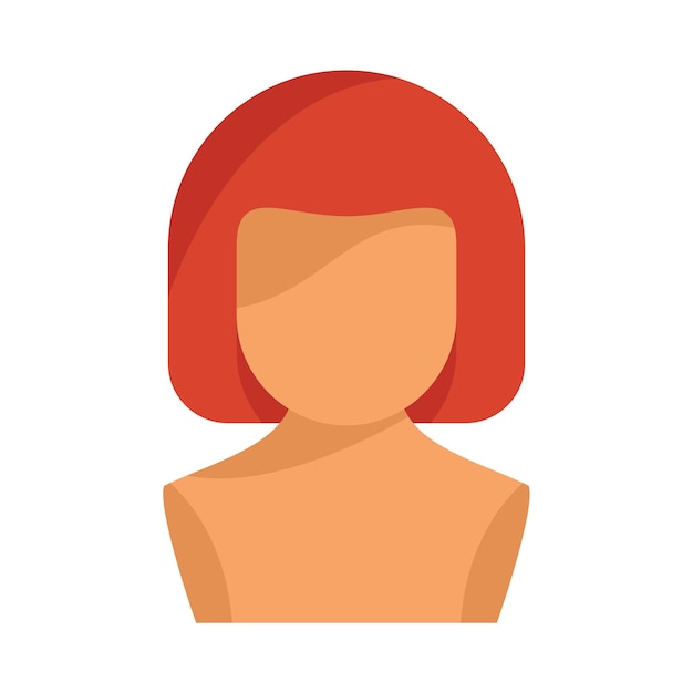 Premium Vector | Lady wig icon flat vector long hair short model isolated Premium Vector | Lady wig icon flat vector long hair short model isolated