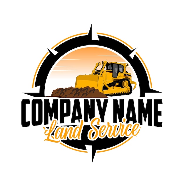 Premium Vector | Land service or land clearing company logo Premium Vector | Land service or land clearing company logo