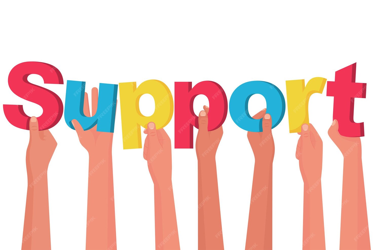 Premium Vector | Landing page support word support group people holding ... Premium Vector | Landing page support word support group people holding ...