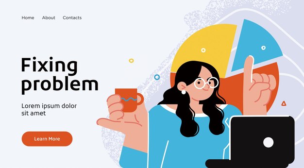 Premium Vector | Landing page template of developing computer software ...