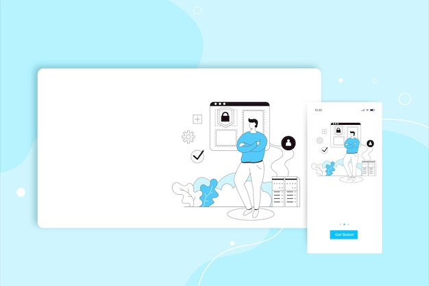 Premium Vector | Landing page vector Premium Vector | Landing page vector