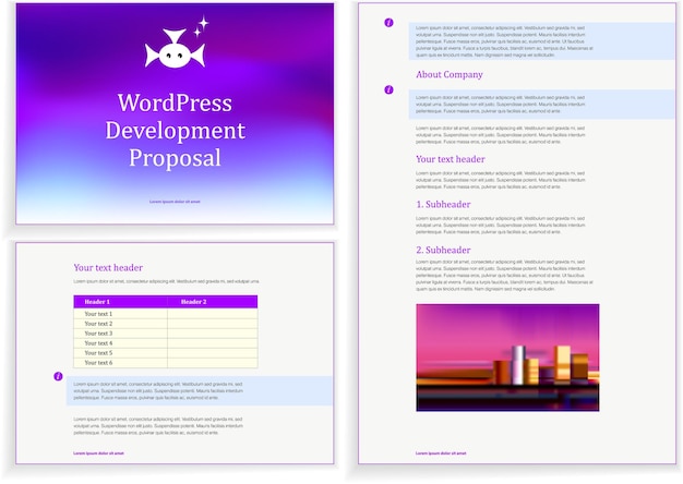 Premium Vector | Landing pages template for business presentation with ... Premium Vector | Landing pages template for business presentation with ...