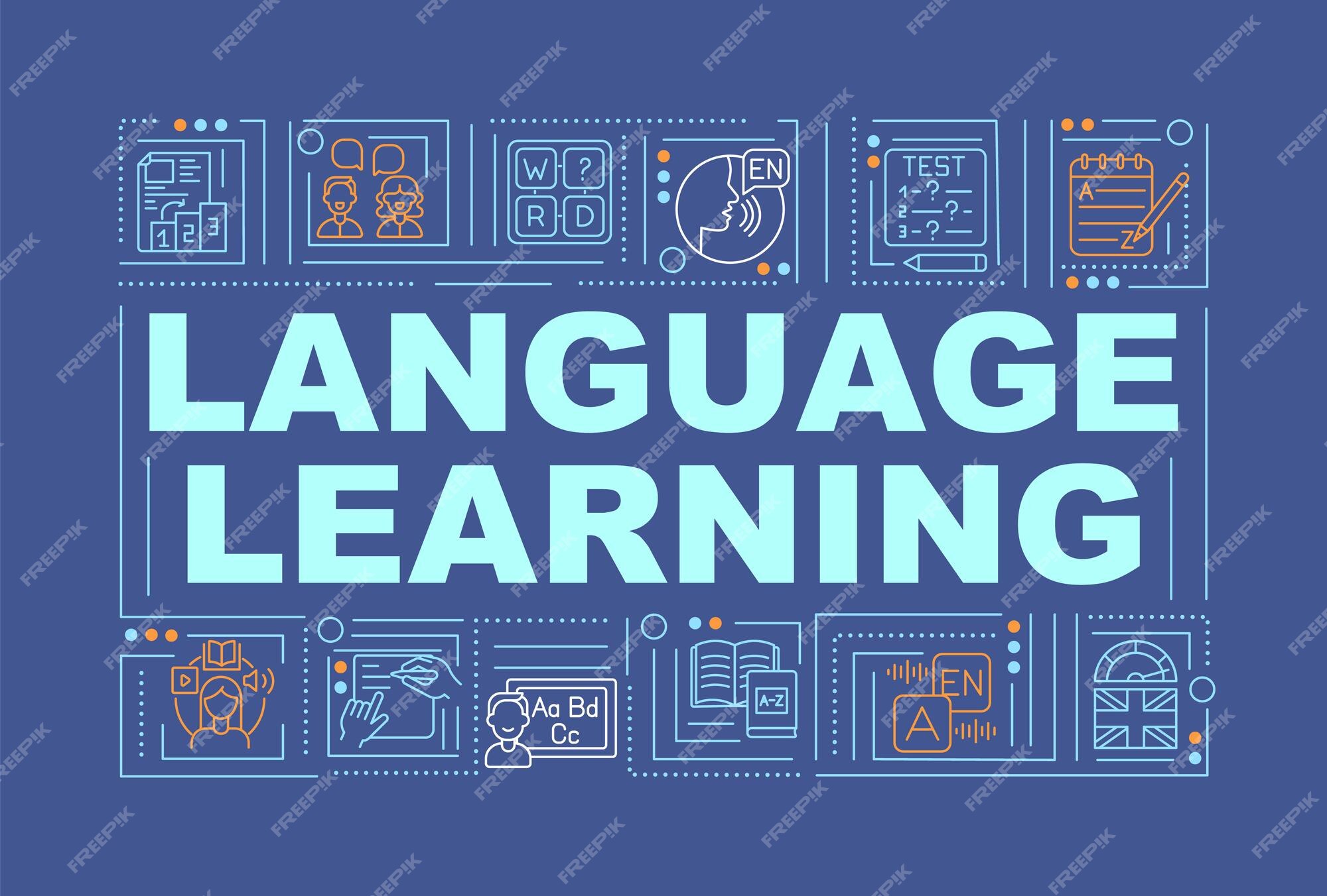Premium Vector | Language learning word concepts banner Premium Vector | Language learning word concepts banner