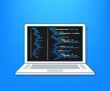 Premium Vector | Laptop coding concept. web developer, , programming ...