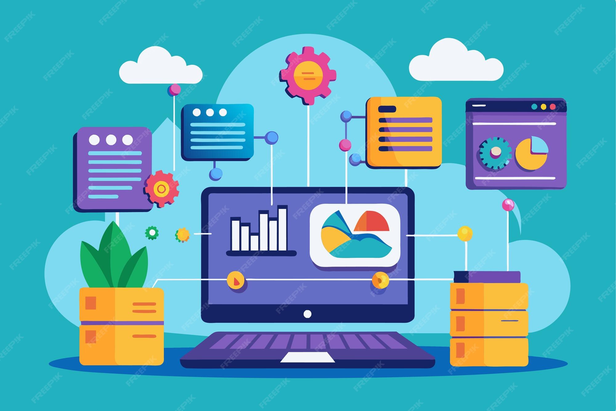 A Laptop Synchronizes Data With Cloud Storage Optimizing File