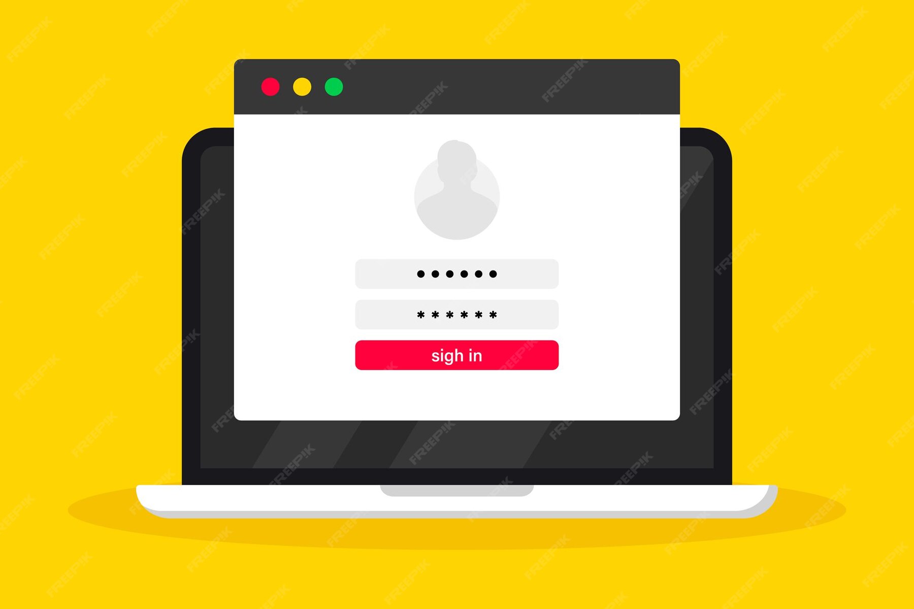 Premium Vector Laptop With Account Login And Password Form Page On